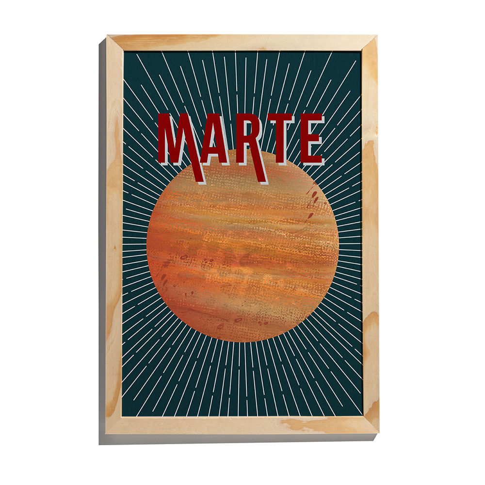 Quadro Marte Laranja E Azul Marinho Uau Bobinex