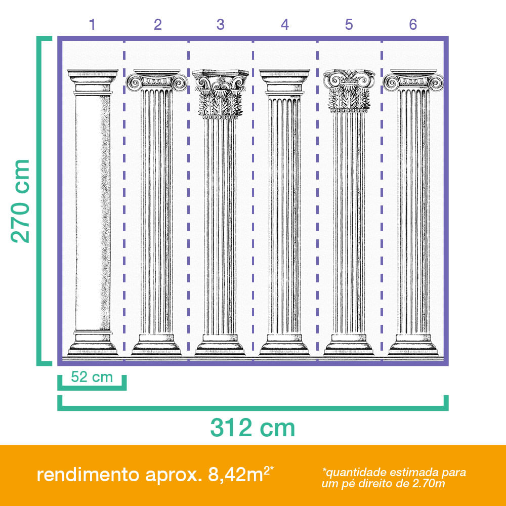 Painel de Parede Fileira Colunas Branco e Preto - uau! bobinex